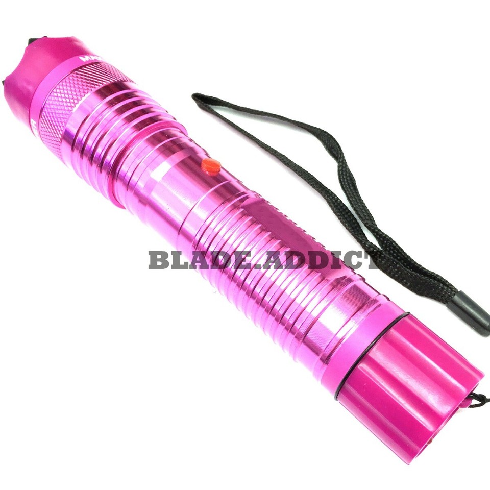 2PC DELTA FORCE PINK METAL 230 Million Volt STUN GUN FLASHLIGHT Self ...
