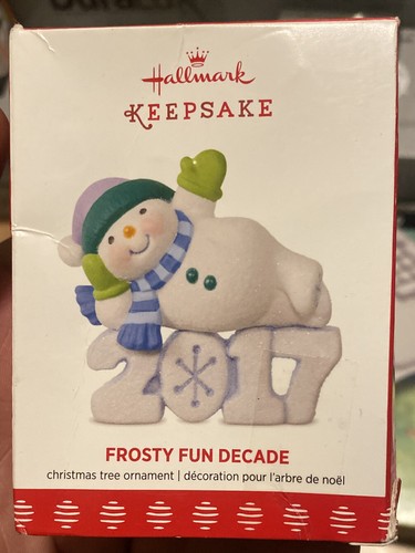 Frosty Fun Decade Lounging Snowman 2017 Hallmark Ornament #8 Snow ...