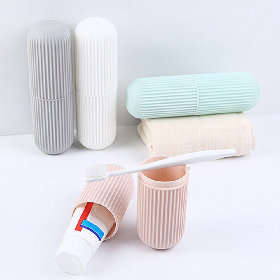 Toothbrush Paste Holder Case Covered Camping Travel Bathroom Cup Box ...