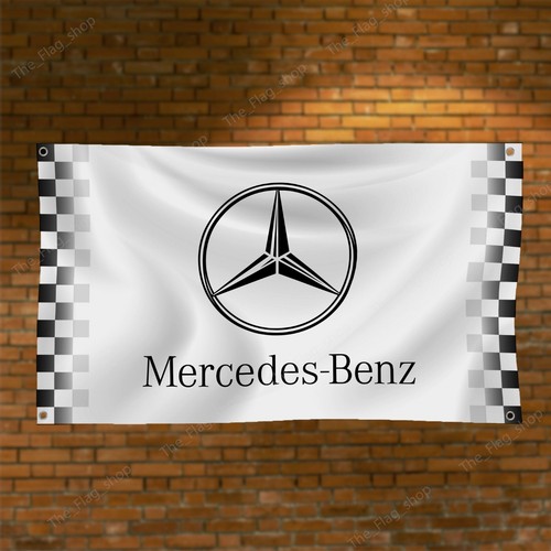 Mercedes AMG Flag 3x5 Ft checkered Banner Car Racing Show Garage Wall ...