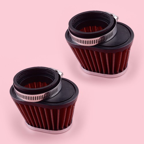 2pcs 51mm Red High Performance Car Motorcycle Pod Air Filter Inlet Cone ...