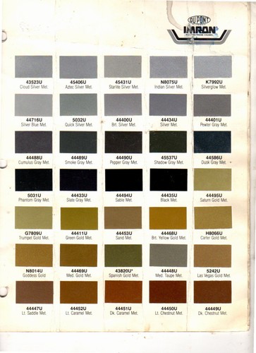 DuPont Imron Metallic Colors Paint Chip Brochure BR | 130 Paint Chips ...