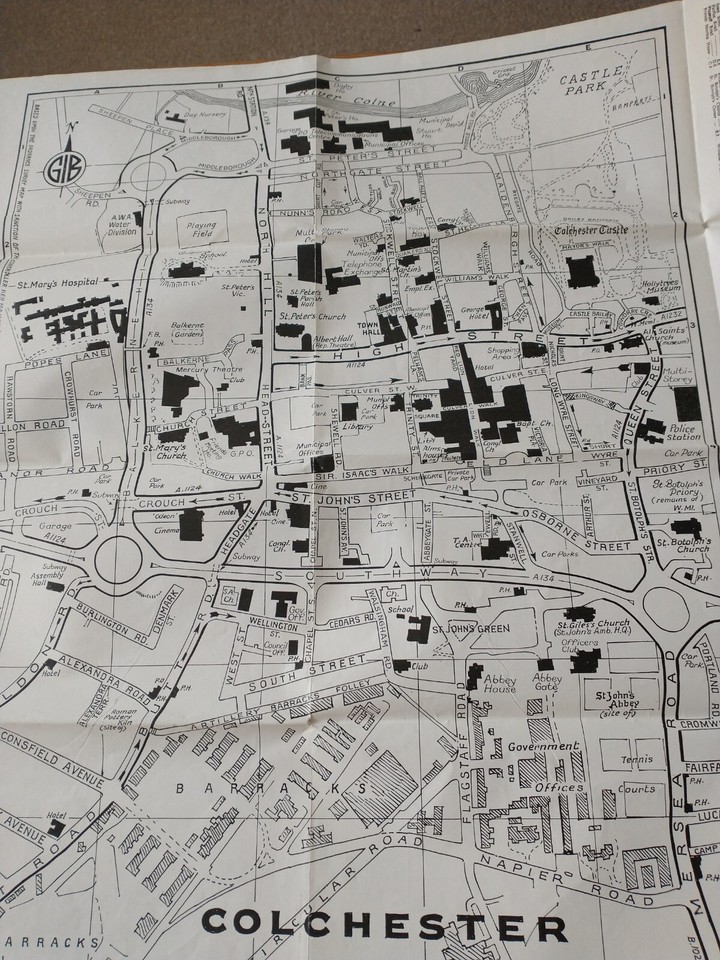 Colchester Street Plan With Index (1970-80's) Barnett's | eBay