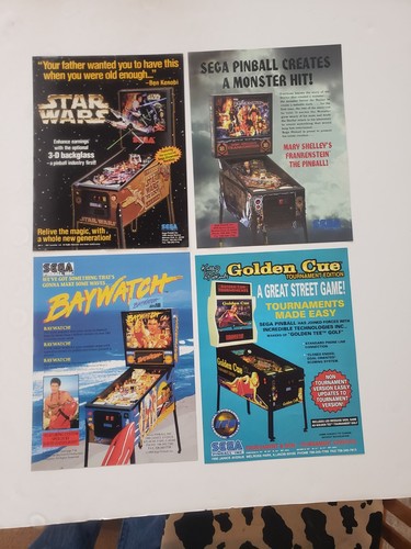 4) Sega Pinball Flyers Star Wars Trilogy, Batwatch, Frankenstein ...