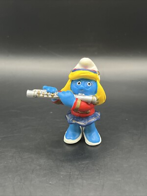Vintage Smurf Marching Band Series Smurfette Figure Flute Schleich ...