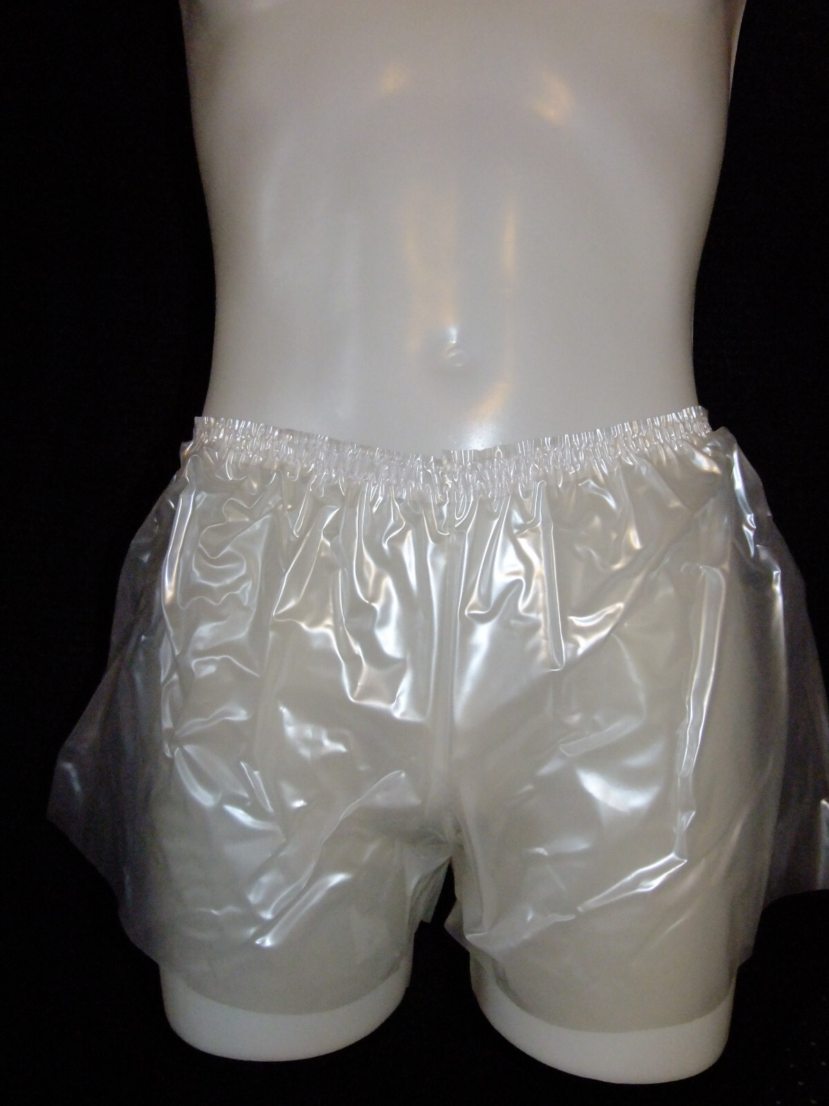 PVC Boxer Shorts Mens Briefs Pants Plastic Underwear Shiny Boxers Crisp ...