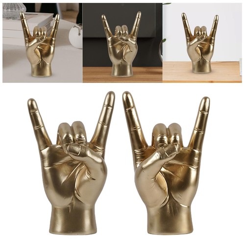 Rock Hand Gesture Statue Art Finger Sculpture for Apartment Living Room ...