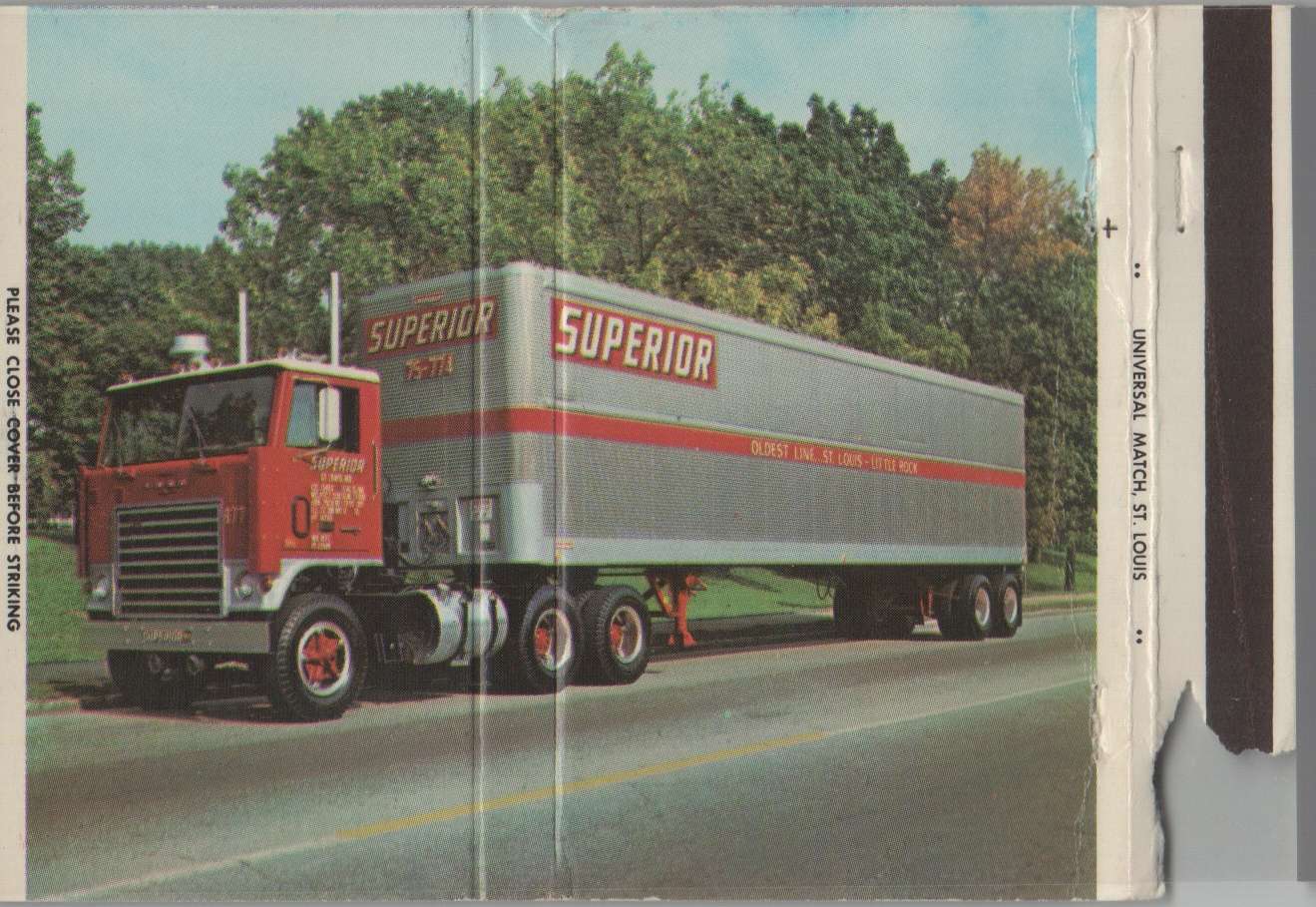 Matchbook Cover - Truck - Superior Forwarding Co. Little Rock, AR | eBay