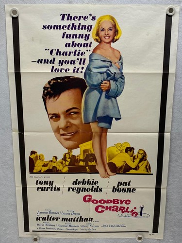 1964 Goodbye Charlie 1SH Movie Poster 27 x 41 Tony Curtis, Debbie ...