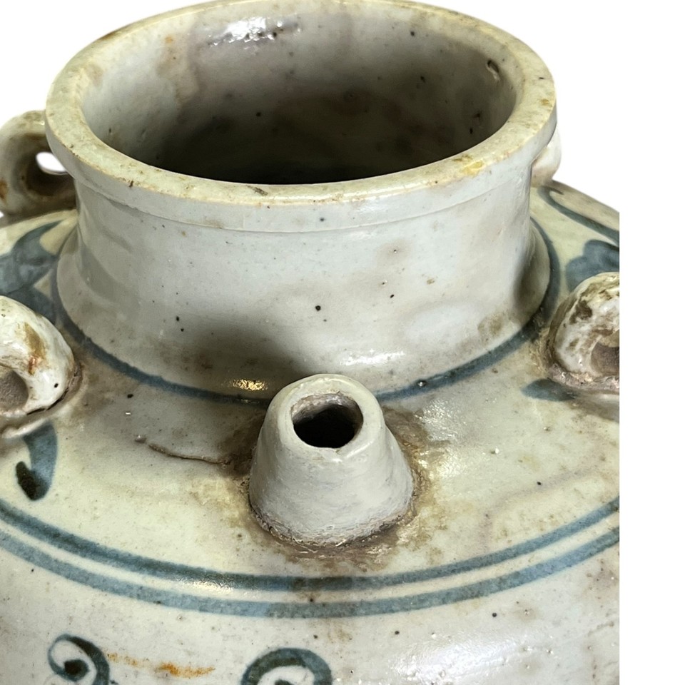 Antique Chinese Ceramic Vessel Ewer Cobalt Blue Ming Dynasty Split ...