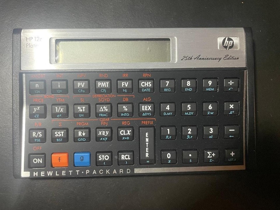 HP 12c Platinum Vintage Calculator 25th Anniversary Edition 1981-2006 ...