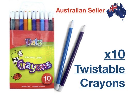 x10 Pack Crayon Propelling Zoom Twist Crayons Twistable Set Twisted ...