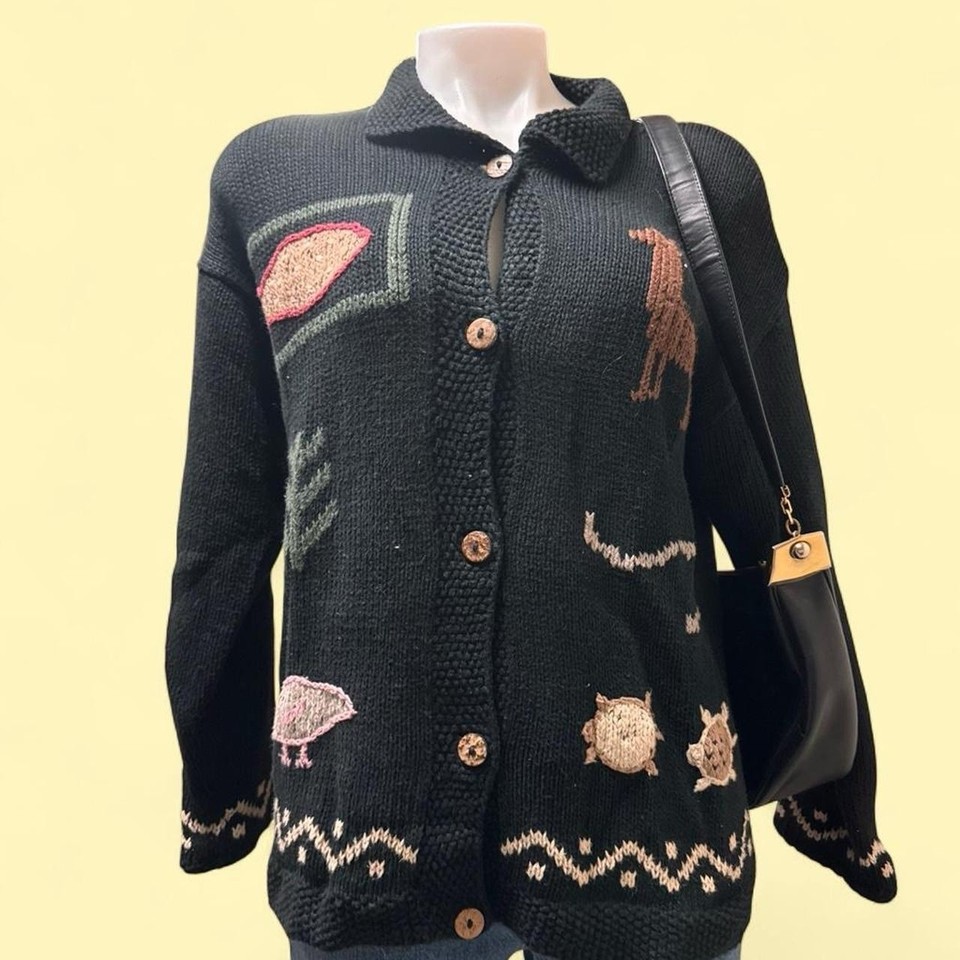 VTG Tallyho Whimsical Cardigan Sweater Women’s S Eclectic Grandma ...