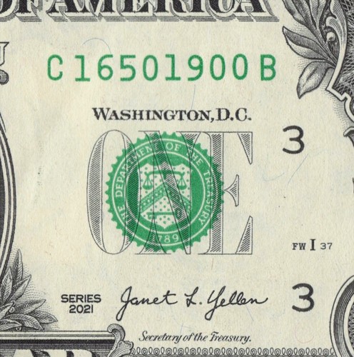 Year Note 1900 in the Serial Number 1 Dollar Bill Trailing Position ...