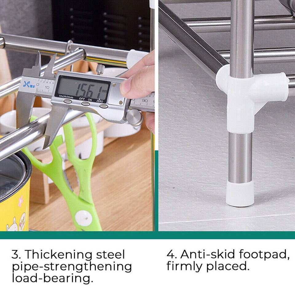 5 Tier Kitchen Pan Stand Saucepan Pot Rack Chrome Storage Organiser ...