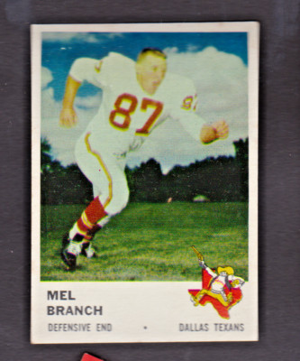 1961 Fleer Football #208 Texans Mel Branch NM/MT | eBay