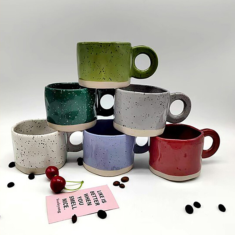 450ML Multiple Colors Ceramic Coffee Mug Creative Nordic Handmade Cup ...