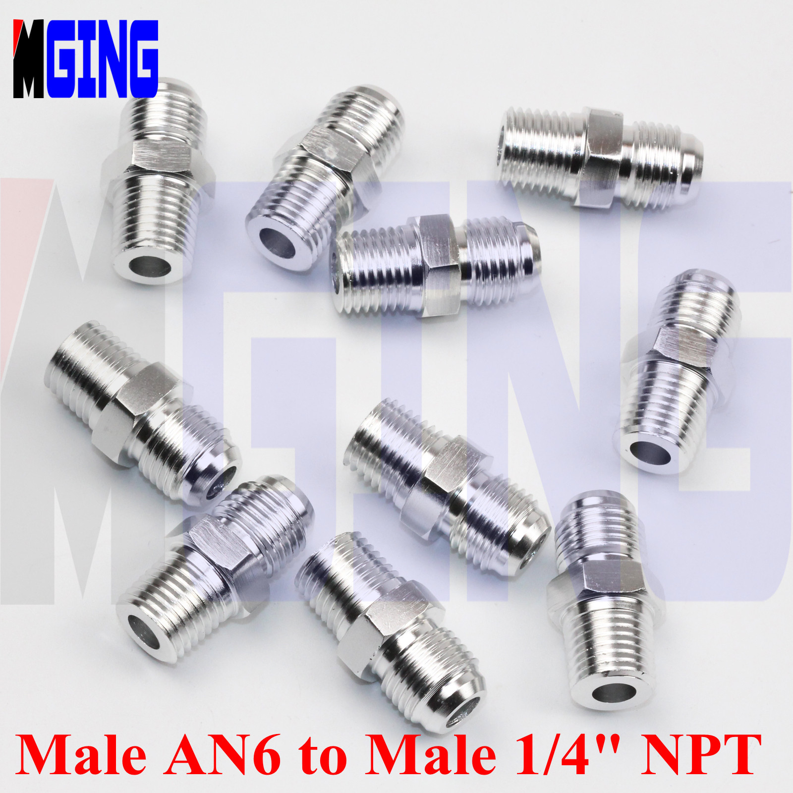 Male 6an an6 To 1/4'' NPT Thread Aluminum Straight Adapter Fuel Oil ...