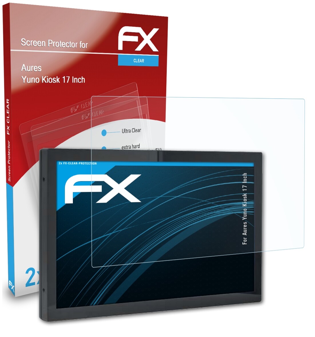 atFoliX 2x screen protector for Aures Yuno kiosk 17 inch protective ...