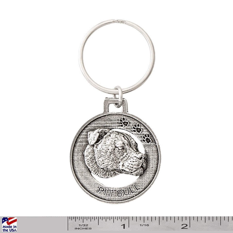 Creative Pewter Designs Pit Bull Dog Pewter KeyChain, Key Fob, D138KC ...