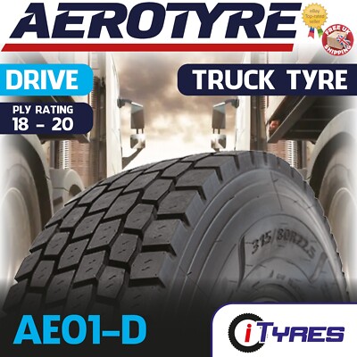 X1 295 80 22.5 AEROTYRE AE01-D HIGH MILEAGE 18PLY TRUCK,LORRY,HGV DRIVE ...