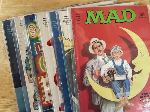 MAD Magazine - 8 Issues Jan-Dec 1974 - In Magazine Bags - Nos. 164-171 | eBay