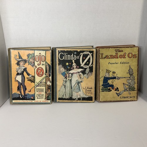 Oz Lot of 3 Books by L. Frank Baum Jno R Neill Glinda Of Oz Ojo In Oz ...