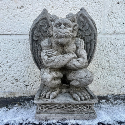 Stone Winged Devil Gargoyle Garden Ornament Statue Gothic Outdoor 31cm ...