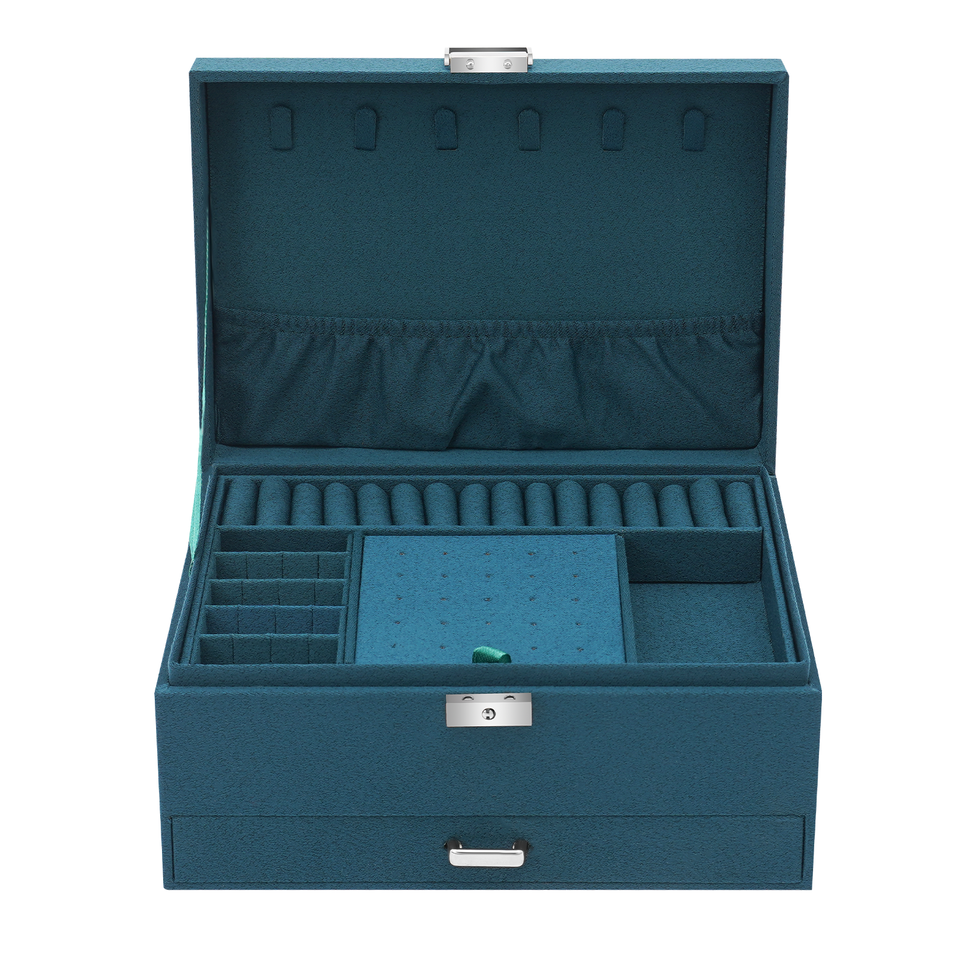 3 Layer Large Jewellery Boxes Storage Case Drawer Cabinet Necklace ...