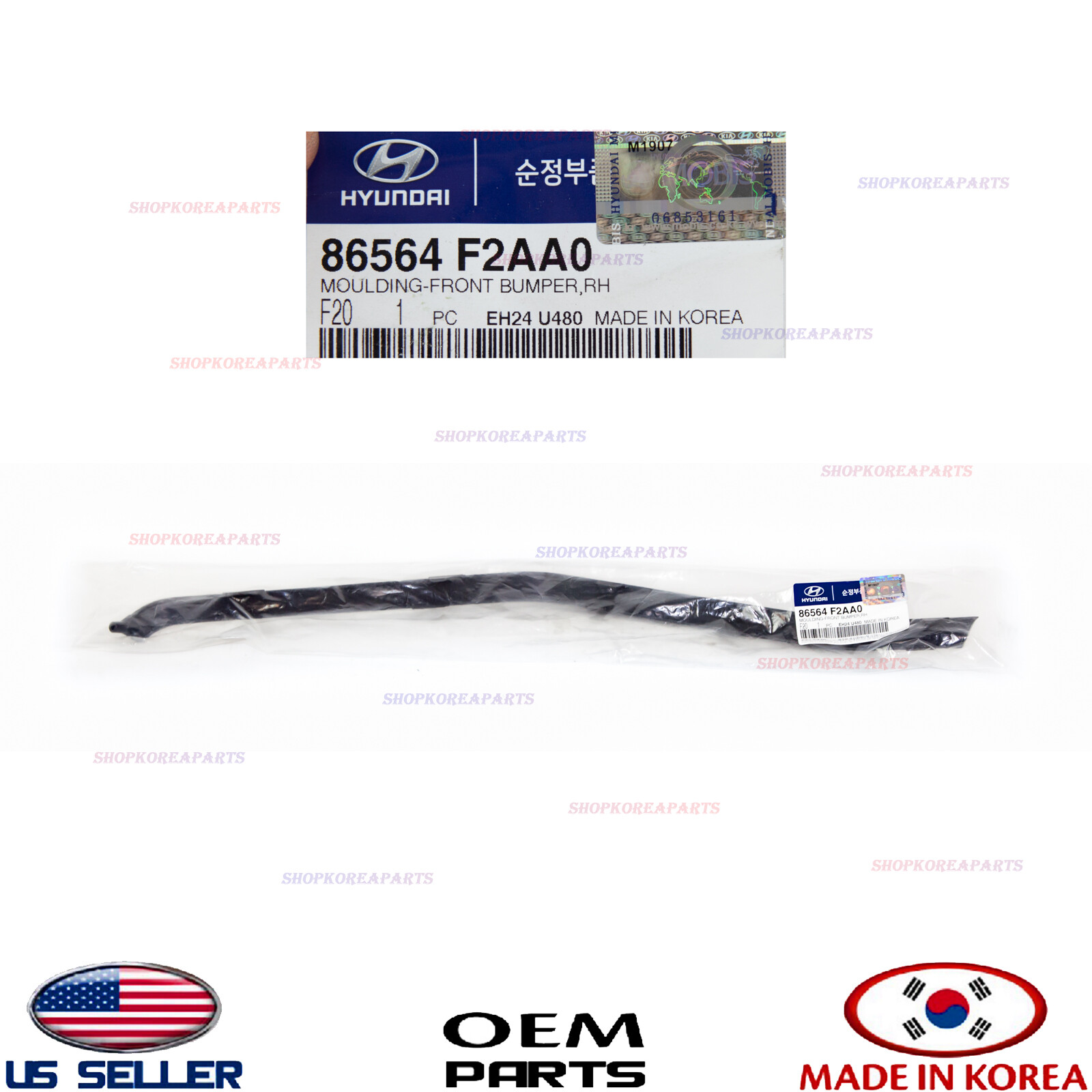 GENUINE Front Bumper Lower Molding RIGHT For 19-20 Hyundai Elantra ...