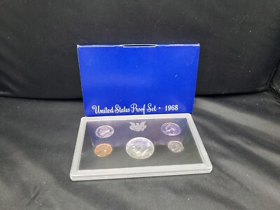 1968-S United States Mint Proof Set With 40% Silver JFK Half Dollar OGP ...