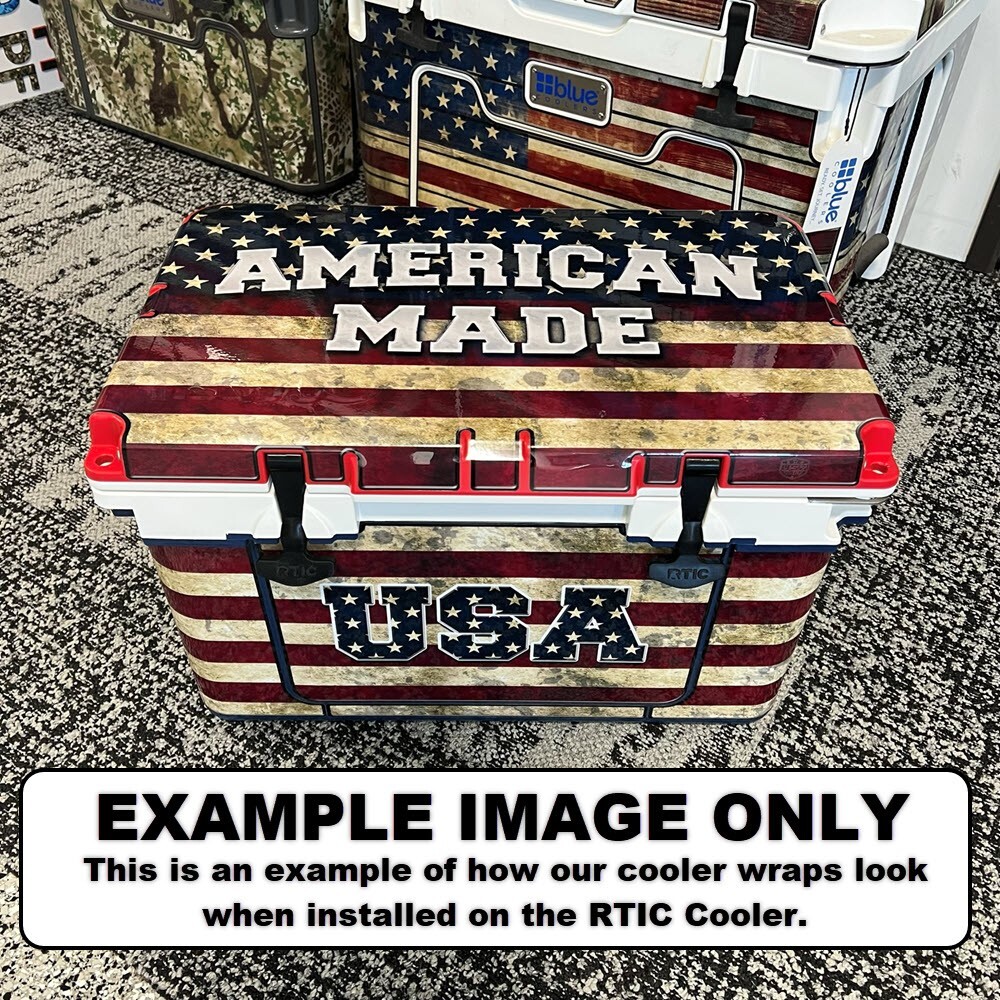 Vinyl Cooler Wrap fits RTIC 65qt New Model | Decal Skin FULL USA Flag ...