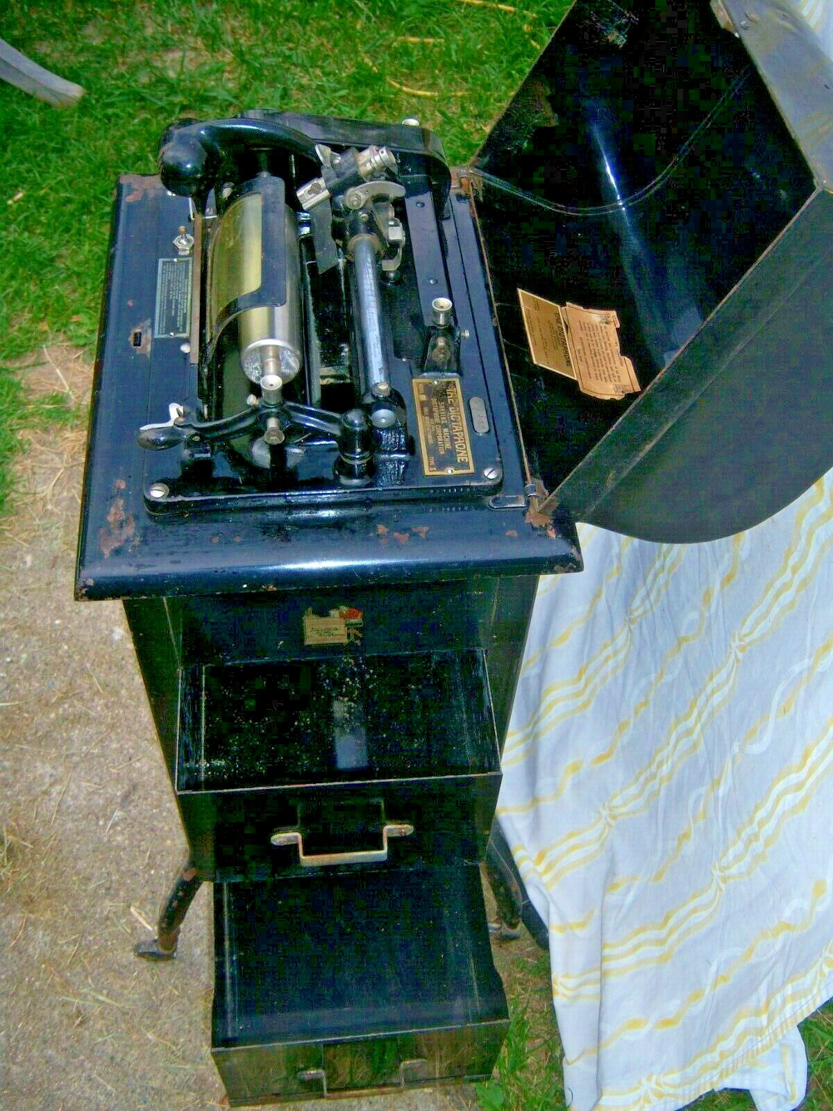 Vintage Electric Dictaphone Co Wax Cylinder Shaving Machine Model 10 ...