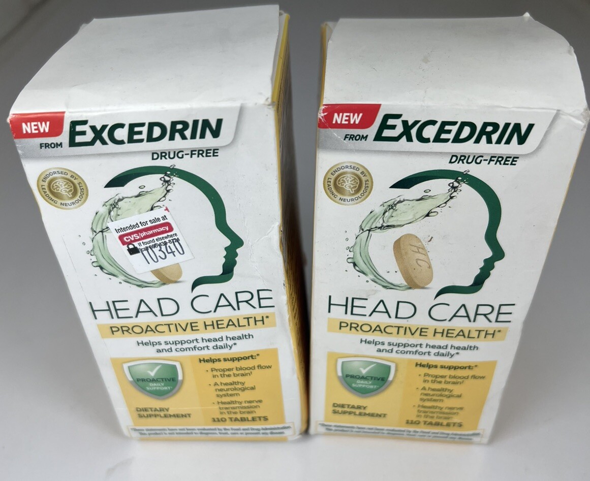 READ 2 Excedrin Head Care Proactive Health Supplement, Drug Free, 110 ...