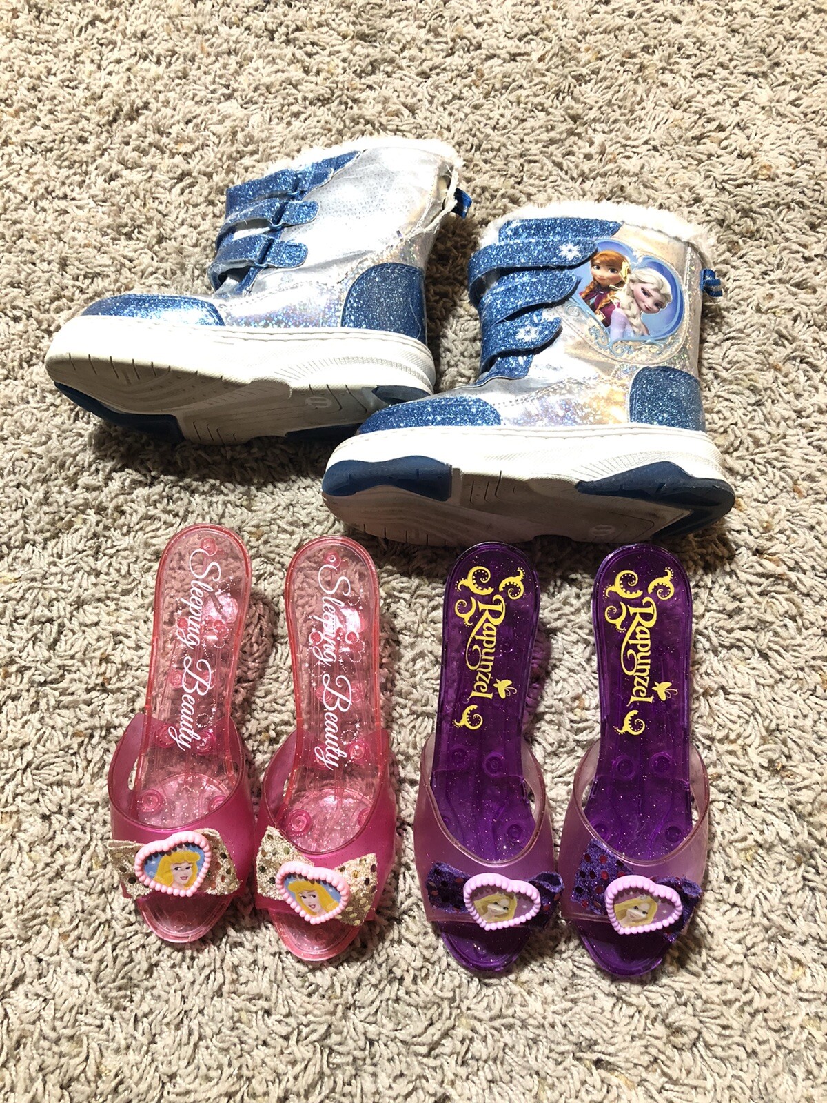 Shoes Size 10 & 11 Snow Boots Frozen. Sleeping Beauty & Rapunzel ...