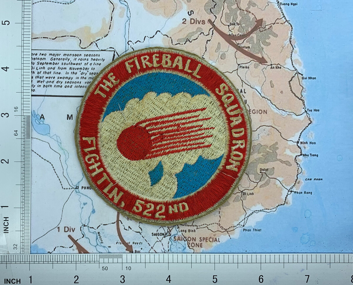 Patch , USAF PATCH 522nd TACTICAL FIGHTER SQUADRON , fire ball 522 ...