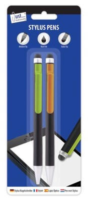 Black Ink & Stylus Ballpoint pens Black Ink & Stylus top pack of 2 pens ...