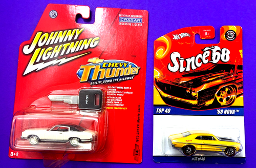 Johnny Lightning/Hot Wheels Chevy Monte Carlo /`68 Nova Red Lines/White ...