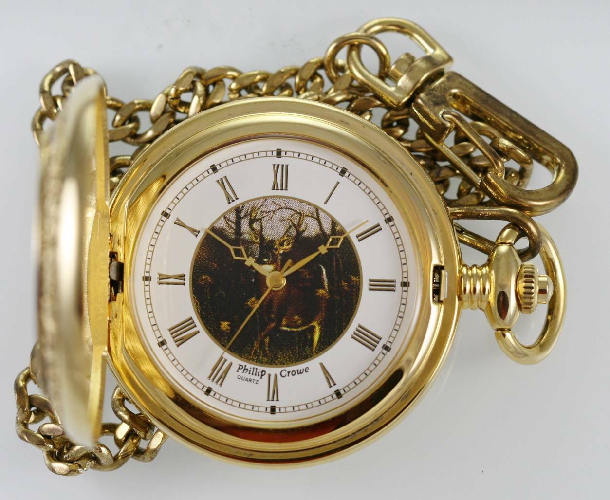 Phillip Crowe Watch Mens Stainless Steel Gold Easy Read Water Resistant ...