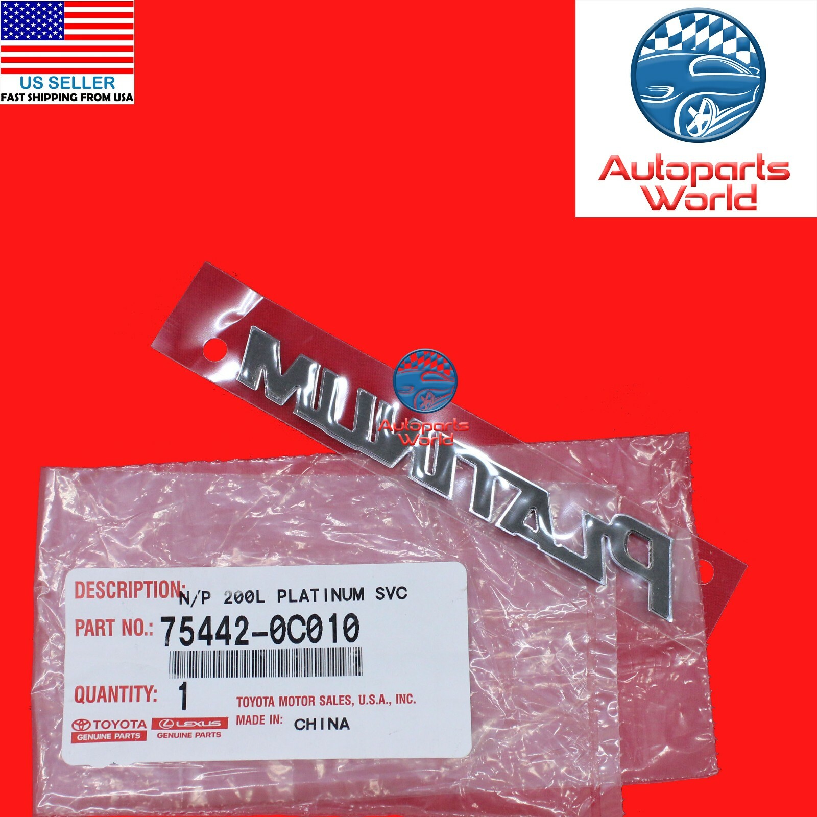 GENUINE OEM TOYOTA 08-22 SEQUOIA PLATINUM CHROME EMBLEM NAMEPLATE 75442 ...