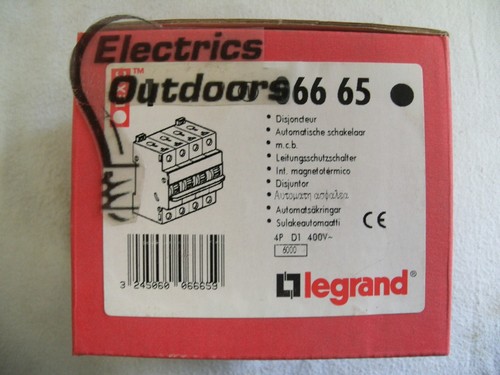 LEGRAND 1 AMP TYPE D 6 kA FOUR POLE MCB CIRCUIT BREAKER 400V 066 65 BS ...