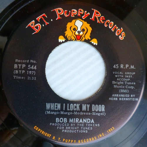 Bob Miranda Pop Rock VG Vinyle 45 Fille sur Un Swing B/W When I Verrou ...
