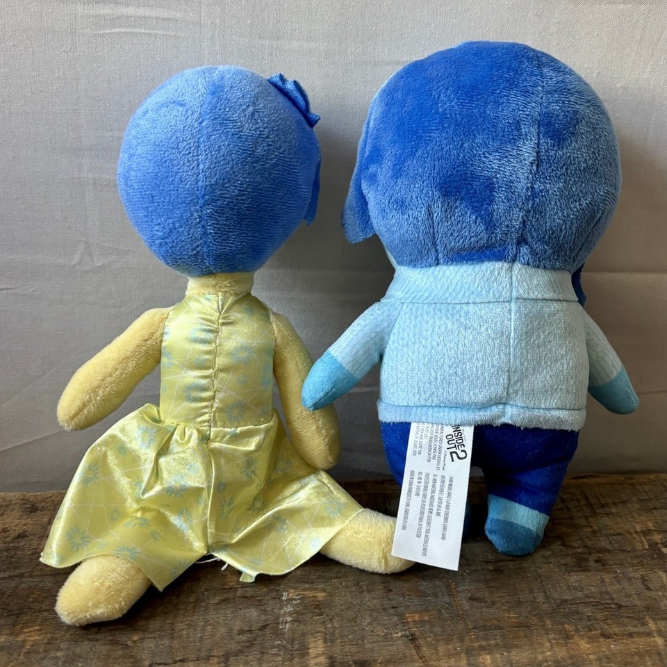 Disney Inside Out 2 Plush Lot Joy & Sadness Just Play Small Stuffed ...