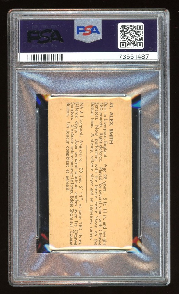 ALEX SMITH - 1933-34 Anonymous V129 - #47 - Set Break - PSA 2 ...