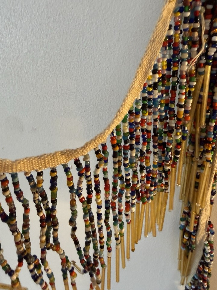 Antique Glass Beads Trim Fringe Lamp Shade Jewelry Making Art Deco ...