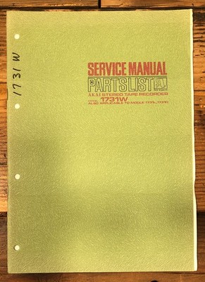 Akai Model 1731W 1731L 1731D Reel to Reel Service Manual *Original* | eBay