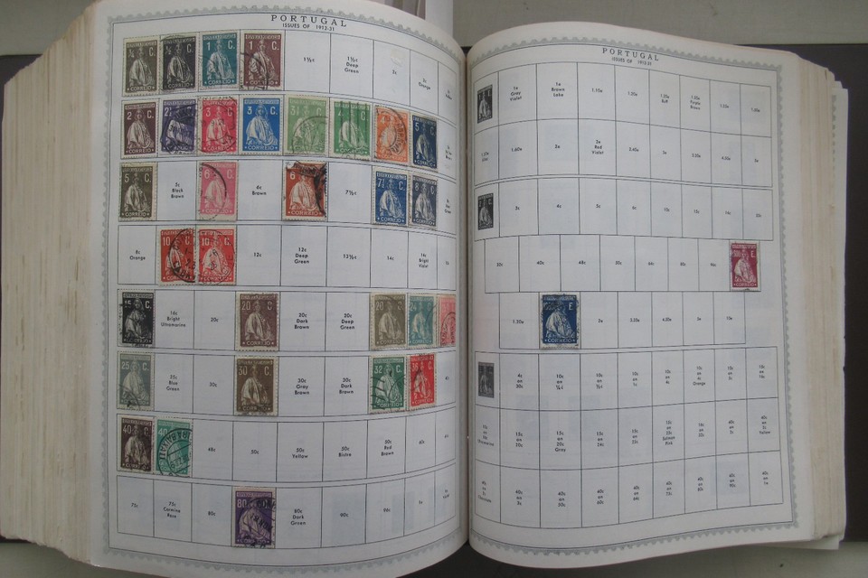 H.E. HARRIS Statesman STAMP ALBUM Worldwide A-Z Pages Run to 1951 w ...