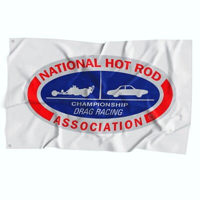 NHRA White Vintange Flag (3x5 ft) Championship Drag Racing Wall Garage ...