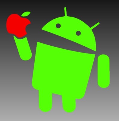 Android Eating an Apple Vinyl Window Sticker Decal - Color | eBay