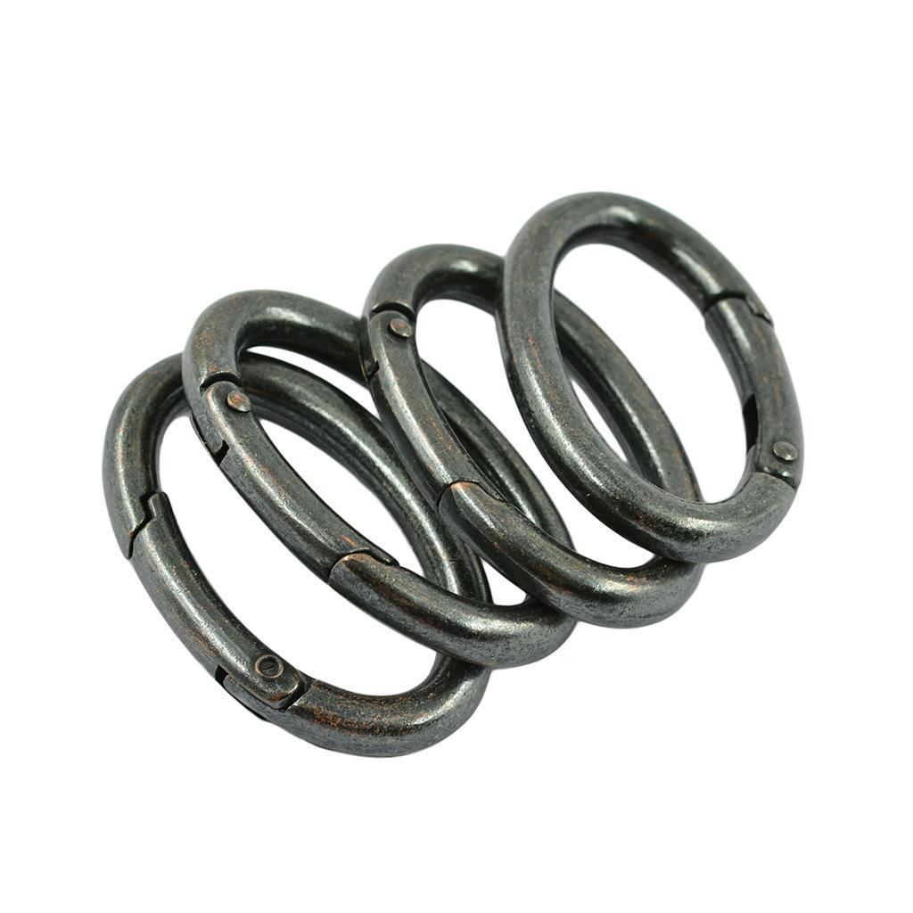 2X 4pcs Vintage Copper Alloy Oval Spring Snap Hooks Clip For | eBay